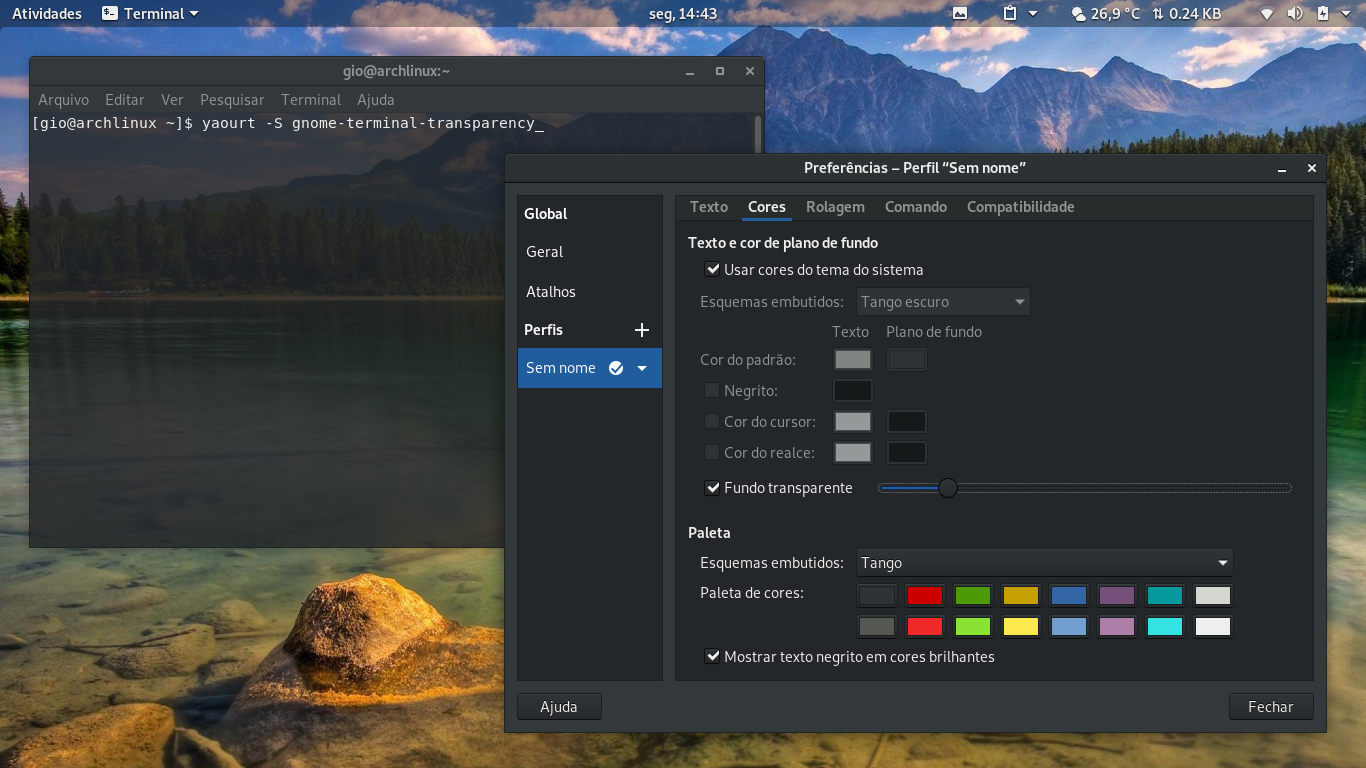 Gnome terminal transparente! – Blog do Gio
